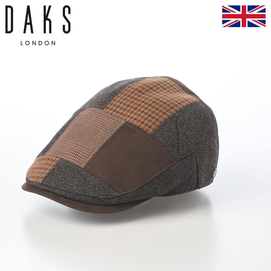 DAKS ハンチング 帽子 メンズ レディース 秋 冬 キャップ Cap おしゃれ Hunting Patchwork(ハンチング パッチワーク) D1920 ブラウン : メンズハット・帽子 ...