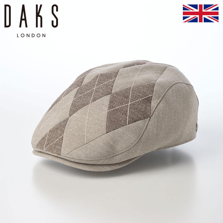 DAKS ハンチング帽 帽子 メンズ レディース 普段使い Hunting SlabTweed Argyle (ハンチング スラブツイード アーガイル) D2001 ベージュ : メンズハット ...