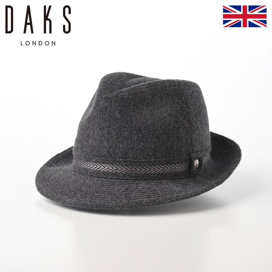 DAKS ダックス 帽子 メンズ レディース Hat Cashmere Mix（ハット カシミヤミックス） D3874 チャコール : メンズ ...