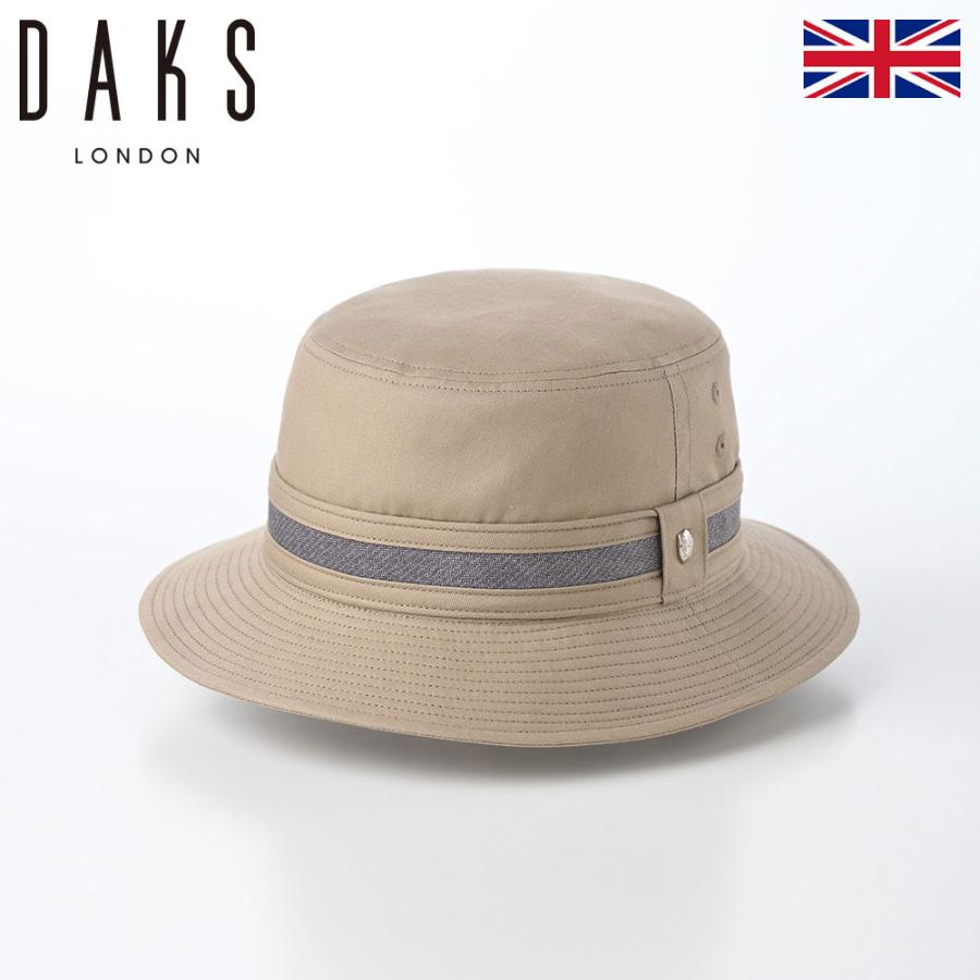 DAKS バケットハット 帽子 メンズ 大きいサイズ アウトドア Safari Peach Skin Oxford(サファリ ピーチスキン オックスフォード) D3894 ベージュ : メンズ ...