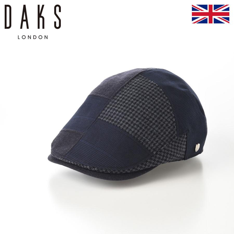 DAKS ダックス 帽子 メンズ レディース Hunting Check Patchwork（ハンチング チェック パッチワーク） D3896 ネイビー :d3896-navy:メンズハット ...