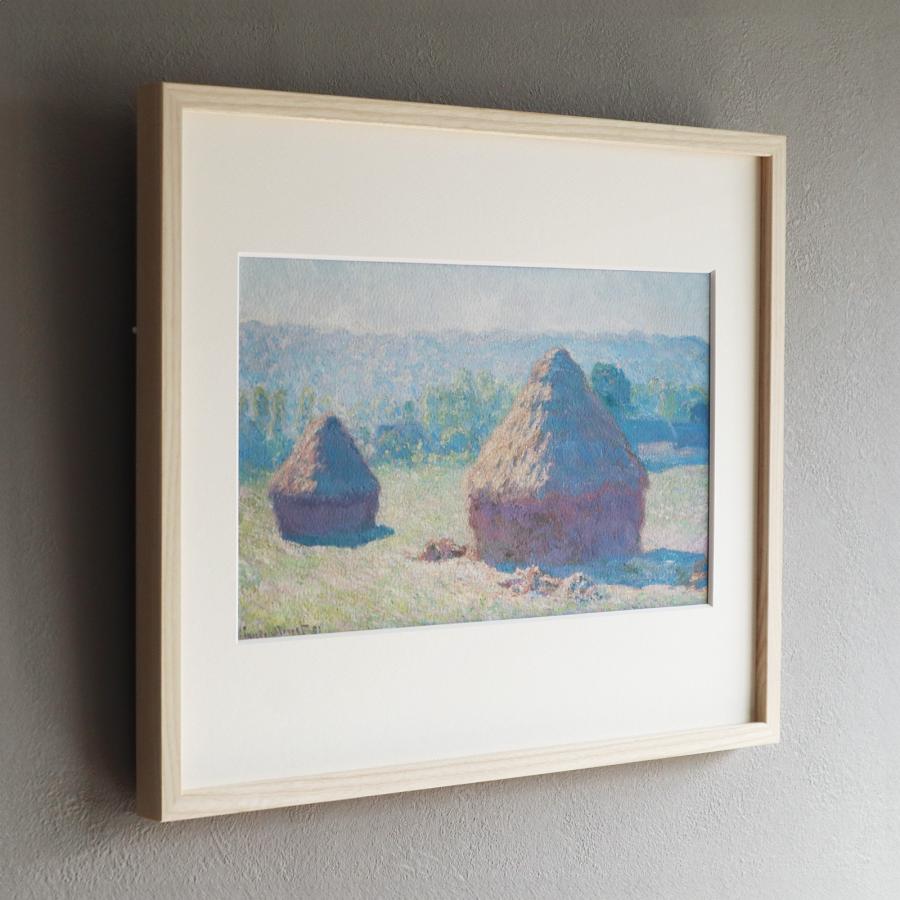 クロード・モネ 「積みわら（夏の終わり）」アートポスター（フレーム付き） / Claude Monet“Wheatstacks (End of ...