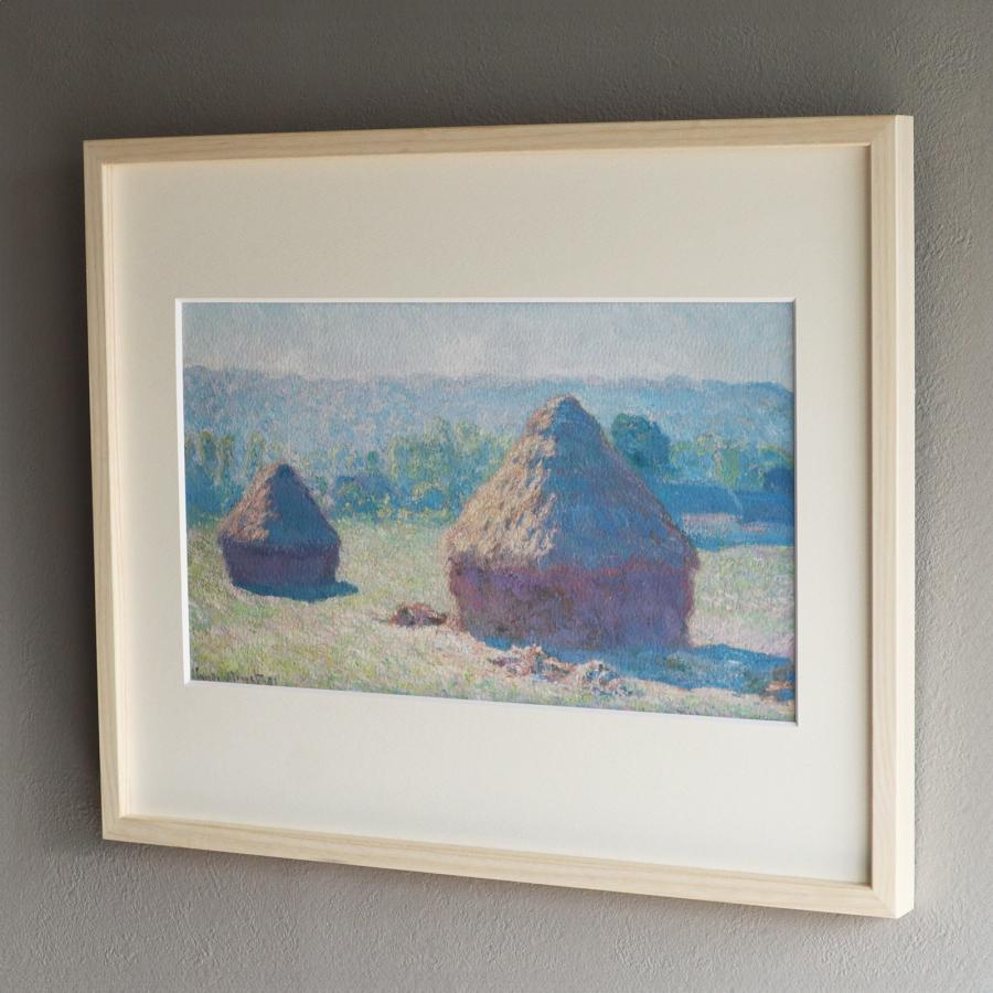クロード・モネ 「積みわら（夏の終わり）」アートポスター（フレーム付き） / Claude Monet“Wheatstacks (End of ...