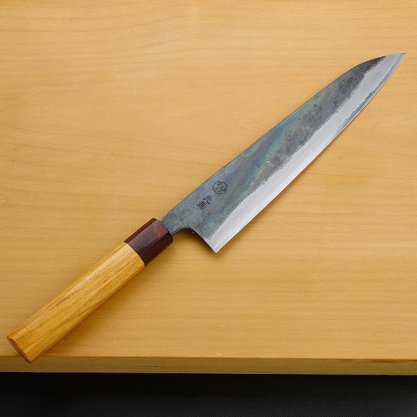 元兼 和牛刀 240mm 両刃 青紙1号 割込み 黒打ち仕上げ ケヤキ柄 木箱入り 土佐打ち刃物 :1118476:ほんまもん ヤフーショップ ...