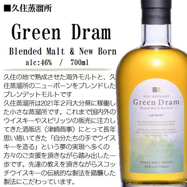 ウイスキー グリーン ドラム ブレンデッドモルト [Green Dram Blended Malt & New Born] 46% 700ml ...