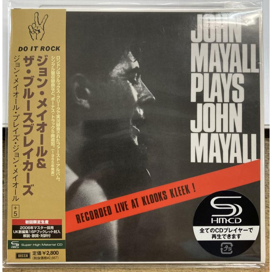 ジョン・メイオール&ザ・ブルースブレイカーズ／プレイズ 【中古SHM-CD】 紙ジャケット John Mayall Klooks Kleek UICY-93403 : r-j064 : ほん ...