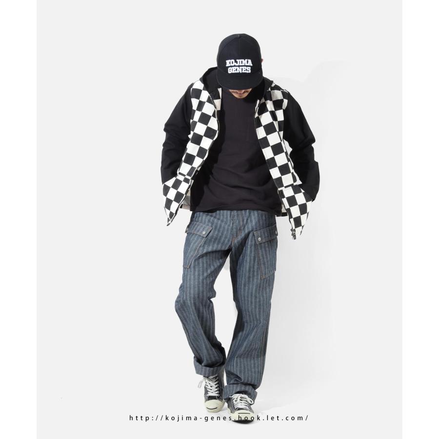 児島ジーンズ 公式通販 ブロックチェック ダブルジップ フーディー