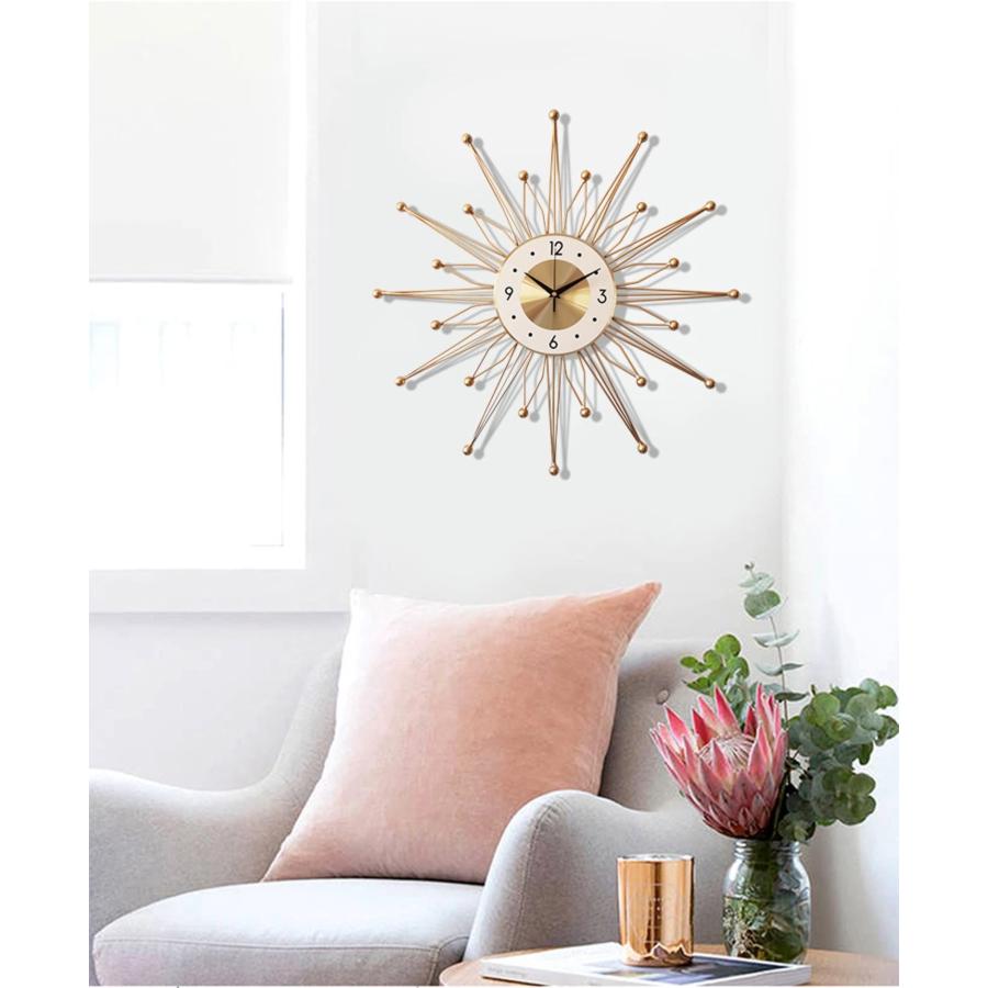 【レビュー特典】 メタルフレーム サンバースト ウォール クロック 壁掛け 時計 静音 : RUMAY公式ショップ - 通販 - Yahoo!ショッピング