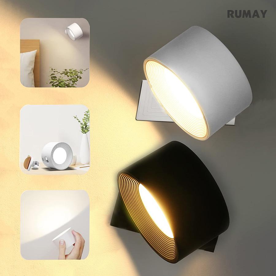 【レビュー特典】RUMAY スポットライト LED デスクライト ブラケットライト ウォールライト 3段階調光調色 マグネット式 360°照明 ...