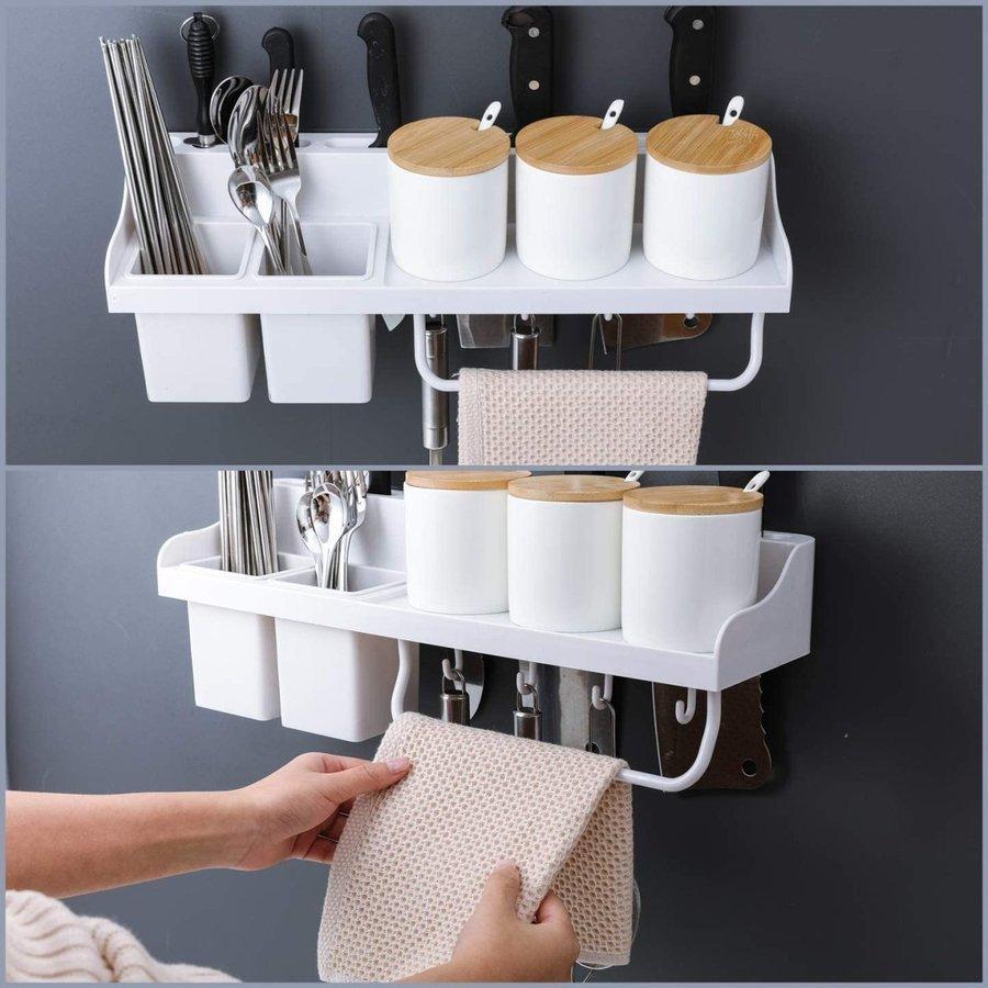 キッチン収納 棚 箸立て 調味料 収納 包丁立て キッチンラック 壁掛け 3Mステッカー : RUMAY公式ショップ - 通販 - Yahoo!ショッピング