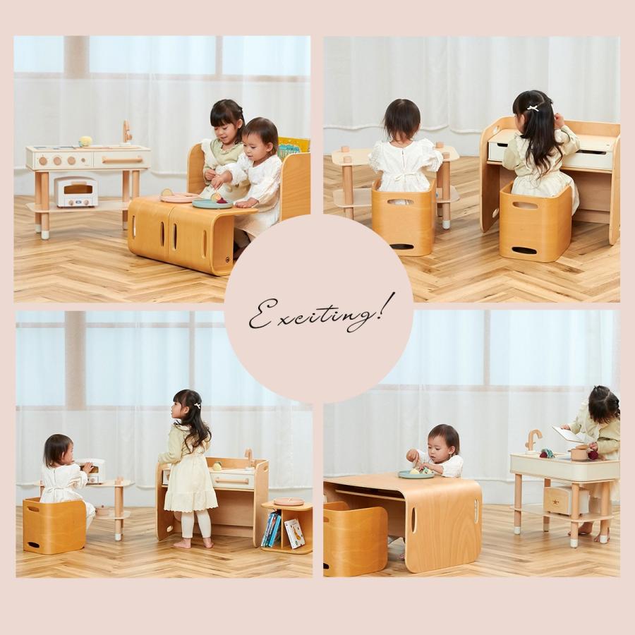公式ストア HOPPL ホップル おままごとキッチン 木製 卓上 対面 コンパクト 収納 コロコロデスク アイランドキッチン ままごと コンロ おしゃれ ごっこ遊び :cl-kitchen ...