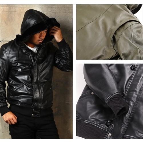 DEGNER デグナー19WJ-11 フード付 シープレザージャケット ブラック サイズ2XL : アイネット Yahoo!ショッピング店 - 通販 - Yahoo!ショッピング