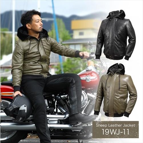 DEGNER デグナー19WJ-11 フード付 シープレザージャケット ブラック サイズ2XL : アイネット Yahoo!ショッピング店 - 通販 - Yahoo!ショッピング