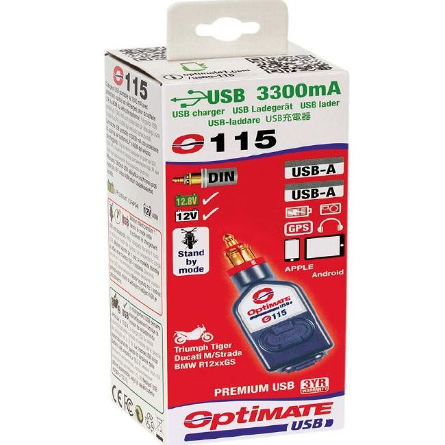 OptiMATE オータムセール テックメイト TECMATE O-115v2 3300mA 2ポート・USB充電器 180°DINプラグ バイク用 USBチャージャー 防水キャップ付 ...