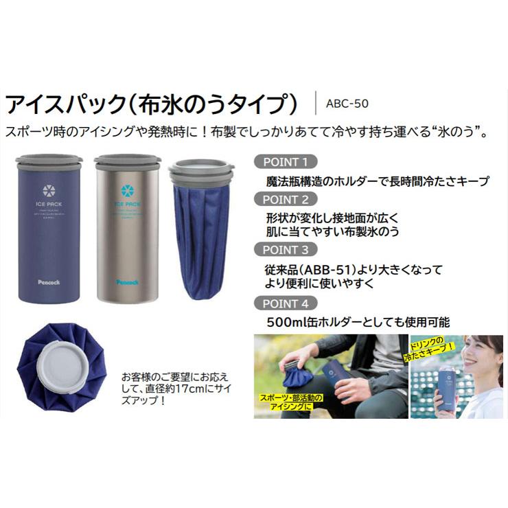 在庫有 Peacock/ピーコック ABC-50 アイスパック AK・ネイビー 布氷のうタイプ 保冷剤 魔法瓶 保冷 冷感グッズ 長時間 発熱時 熱中症対策 アイシング : アイネット ...