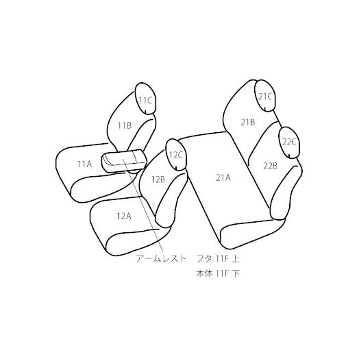 タフト シートカバー LA900S / LA910S ベレッツァ カジュアルG 2列シート車 D7024 シート 内装 ...