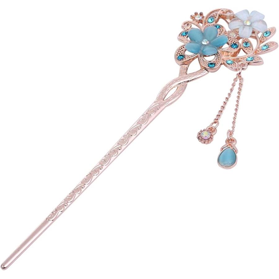 DGF かんざし 簪 一本 髪飾り ヘアアクセサリー 花 フラワー パステルカラー ラインストーン 可愛い ギフト(ブルー) :2B65ROR624:スピード発送 ホリック - 通販 ...