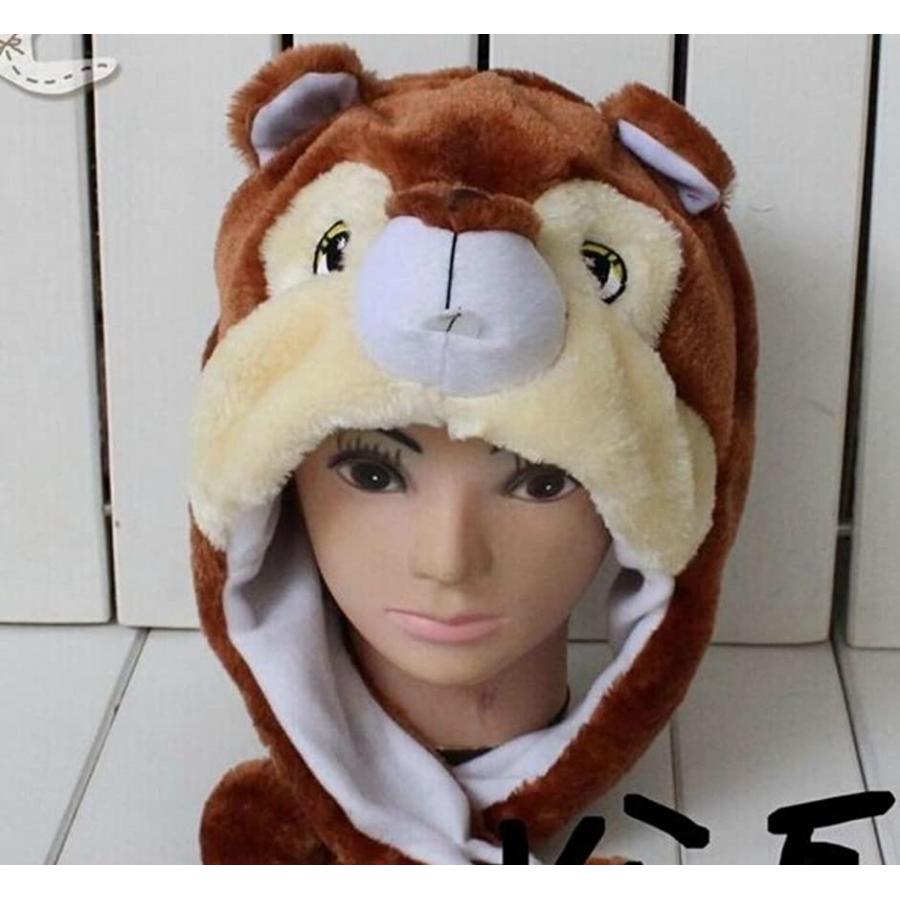 全10種 動物 モコモコ 被り物 キャップ 写真撮影 パーティー グッズ コスプレ A073-12 5. リス(05. リス ...