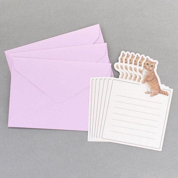 ミニレターセット Minou 猫 ミミ 4452306 （31） ダイカット便箋6枚 封筒3枚 横罫 ねこ ネコ 通年柄 オールシーズン NB エヌビー : 堀萬昭堂 ヤフー店 - 通販 ...