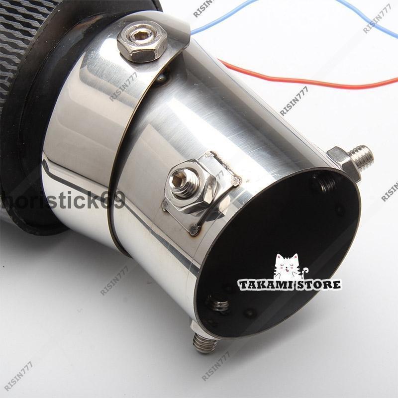 マフラーカッター LEDライト付き カーボンタイプ ステンレス製 ストレート/下向き パイプマフラー 自動車 外装 テールスロート 入口内径63mm スポーツ 高級感 : ホリスティックショッ ...