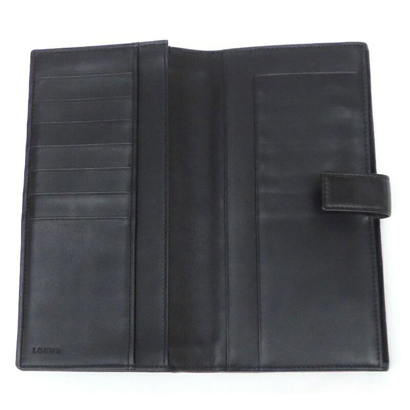 LOEWE ロエベ 長財布 アナグラム 黒 レザー×スエード 【中古 LOEWE ロエベ 長財布 アナグラム 黒 レザー×スエード 【中古