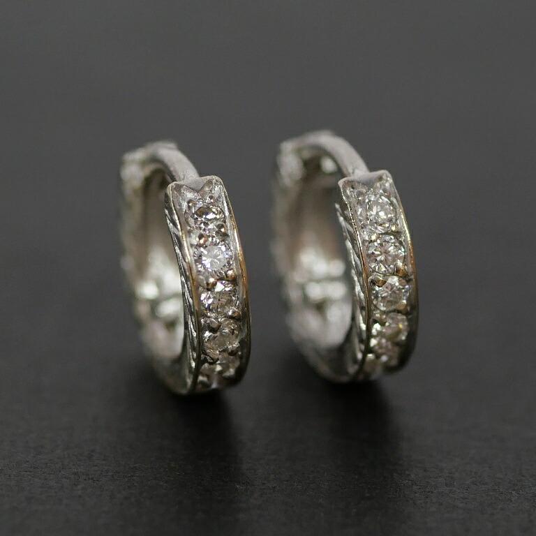 Loree Rodkin ローリーロドキン ミニフープピアス ダイヤモンド 18金 /ホワイトゴールド/750WG 【中古】(68830 ...