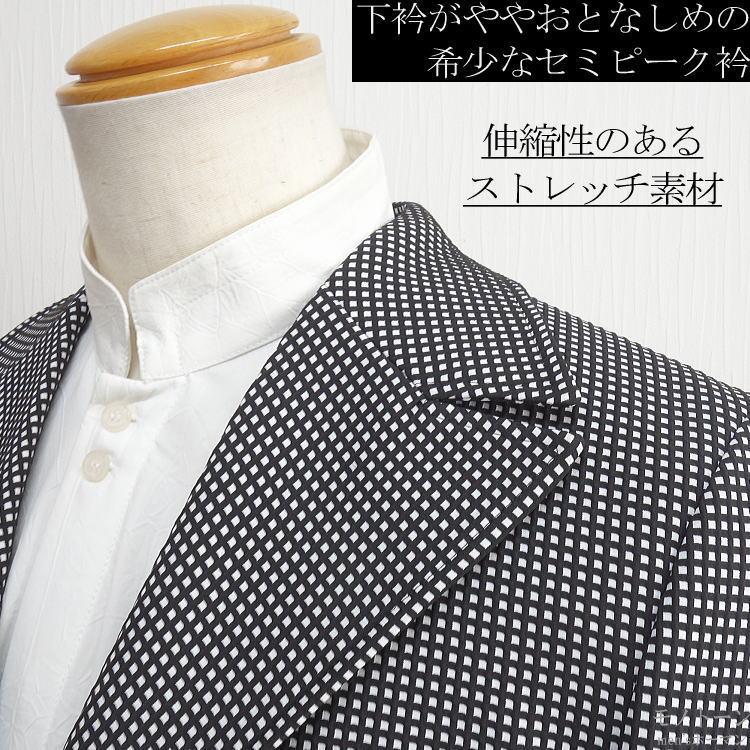 日本製 オールシーズン春夏秋冬物 angeebros/アンジーブロス モノトーン セミピーク衿 衣装 2つ釦シングルジャケット 黒白:50/LL 01-4120-20 : ホーマン - 通販 ...
