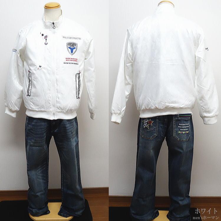 2022年秋冬新作 ビッグ有 Odysseyオデッセイ 迷彩 ジャガード織 ワッペンロゴ刺繍 総裏 中綿キルティング ジャケット/ブルゾン 白 ...