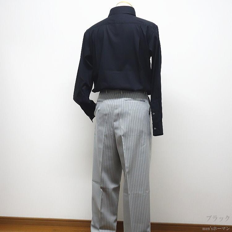 日本製 ビッグ有 BBCO COLLECTIONビビコ 小柄模様 スタンド衿イタリアン衿 2枚衿 釦ダウンドレスシャツ 長袖シャツ 黒：48(L)/50(LL/XL)/52(3L/XXL ...