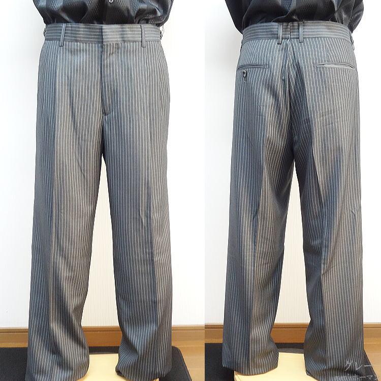 2023年春物新作 ビッグ有 DropHead/ドロップヘッド 白ストライプ柄 ピーク衿 お台場仕立て 1掛4つ釦Wスーツ ダブルスーツ 黒/グレー M/L/LL/3L A2802 ...