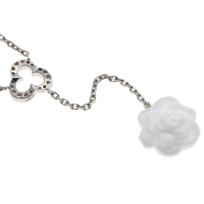 CHANEL シャネル カメリア ホワイトアゲート ダイヤ ネックレス J2934 ホワイトゴールド 750WG 2110082 : イトウ ...