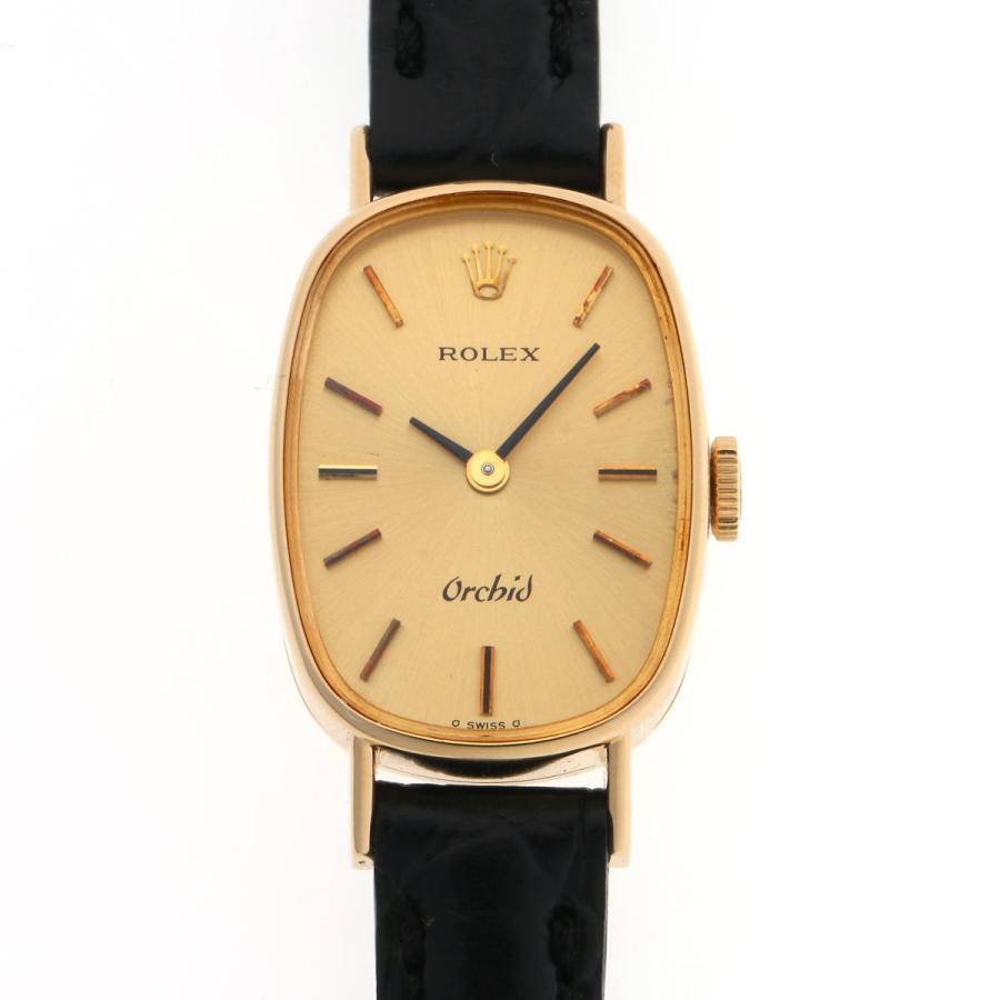 ROLEX ロレックス オーキッド オーバルウォッチ 手巻 Cal.1400 2679 750YG レディース 時計 2410261 ...