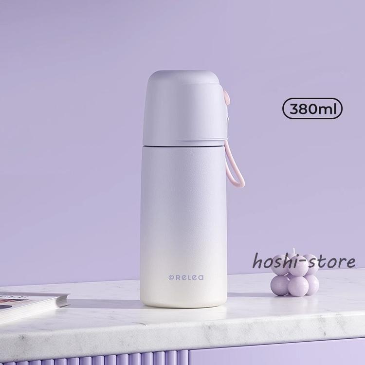 水筒 おしゃれ コップ付き ステンレス レディース 女 直飲み 380ml 550ml 真空断熱 保冷 6時間 軽い 長時間 冷たい 保温 冷めない 温かい 子供用水筒 : 星野 - 通販 ...