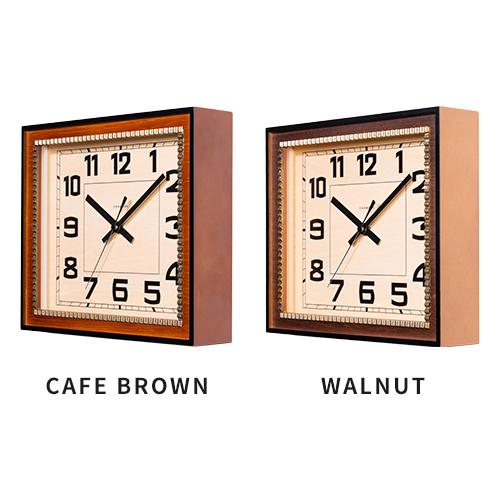 壁掛け時計 木製 シャンブル CHAMBRE BRASS RECTANGLE CLOCK ウッドダイアル CH-053 特典付 置き時計 静音 おしゃれ 掛け置き兼用 アナログ 四角 日本製 ...