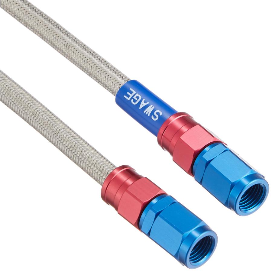 SWAGE LINE(スウェッジライン) イージーオーダーブレーキホース 汎用ホース ストレートフィッティング アルミ(レッド/ブルー ...