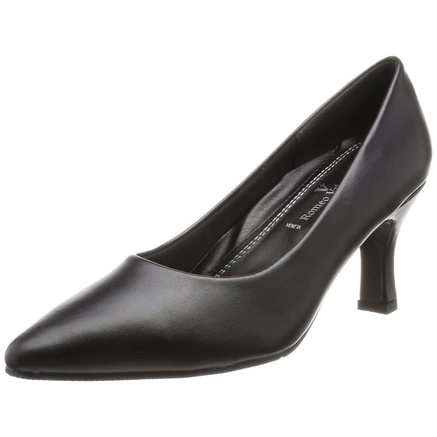 [ロメオ バレンチノ] ポインテッドトゥ ヒール7cm 足囲3E PUレザー VB2306 レディース ブラック 24.0 cm 3E : ホットミーティア - 通販 - Yahoo!ショッピング