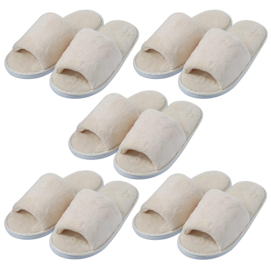 [GJTr] ふわふわ スリッパ クッション ホテル 仕様 エステ 来客 用 5足 セット A ベージュ : ホットミーティア - 通販 - Yahoo!ショッピング