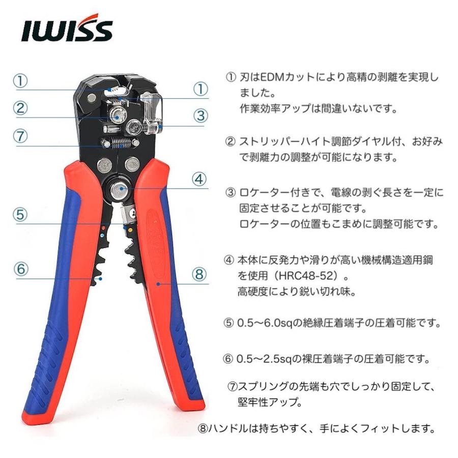 アイウィス(IWISS) オートマルチストリッパー ワイヤーストリッパー 0.2sq〜6.0sq MultiStrip HS-D2 : ホットミーティア - 通販 - Yahoo!ショッピング