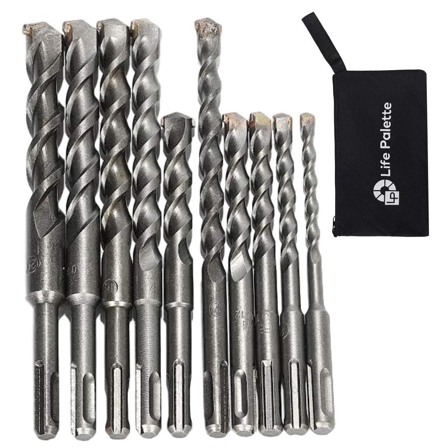 ライフパレット コンクリートドリル ドリル ドリルキリ 穴あけ 刃径6〜20mm 全長150〜200mm 10本セット SDS ハンマードリルビット : ホットミーティア - 通販 ...