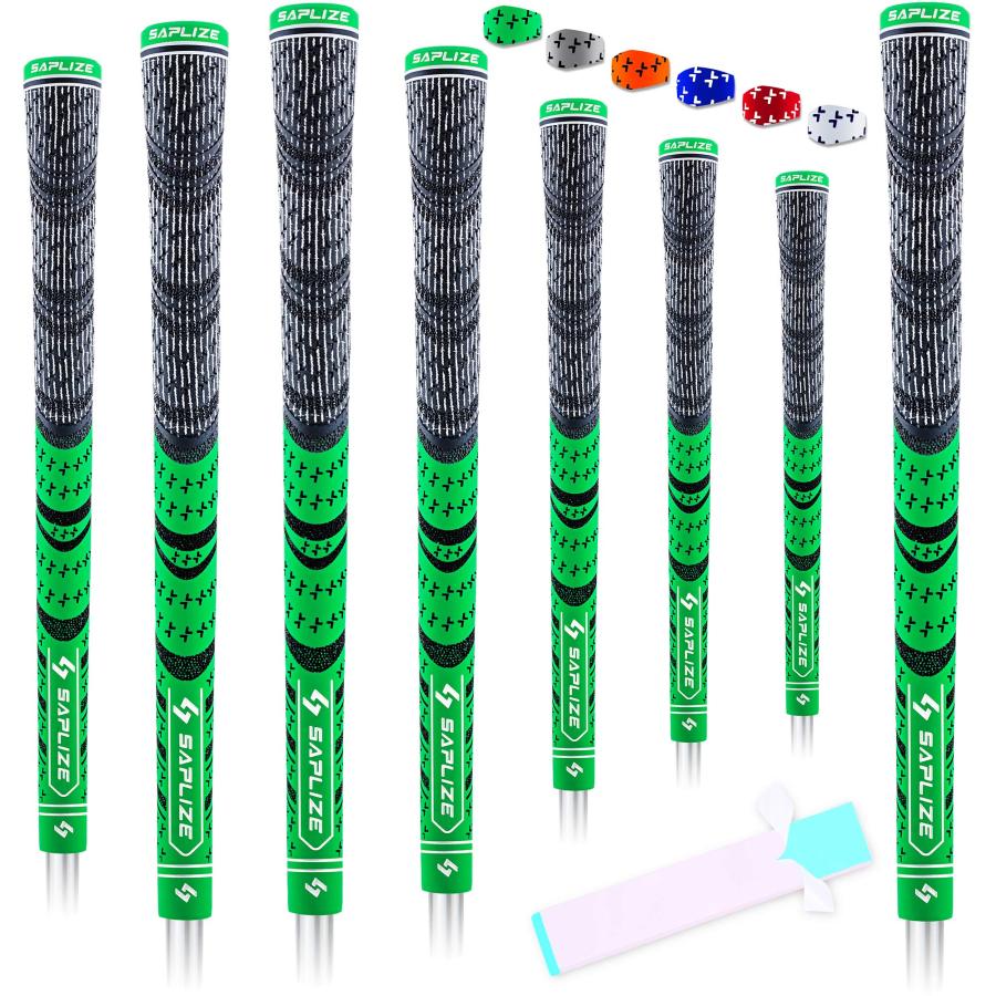 【8本セット】SAPLIZE セープライズ ゴルフグリップ ハーフコード・ラバー 多色 ミッドサイズ・スタンダード 滑り止め テープも無料に 緑*8 : s-b07rrxbwnl ...
