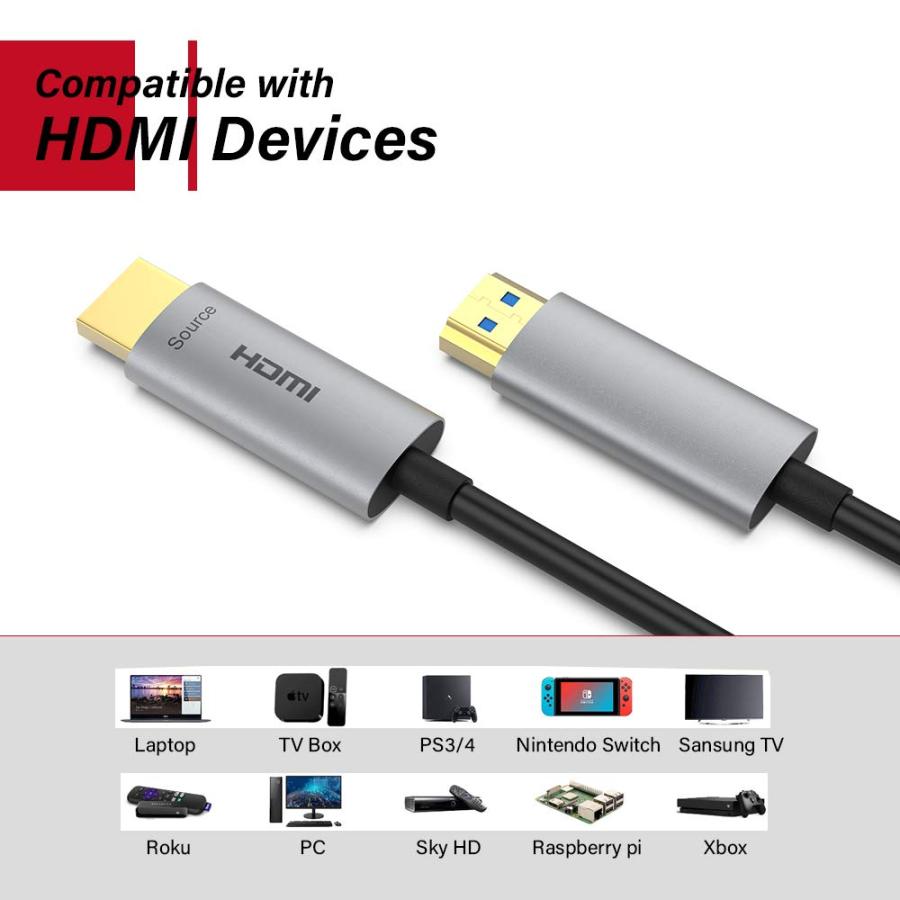 ATZEBE 光ファイバーHDMI ケーブル 25m、プレミアムHDMI 4K 60P/4K HDR/Ultra HD/3D/YUV4:4: : ホットミーティア - 通販 - Yahoo ...
