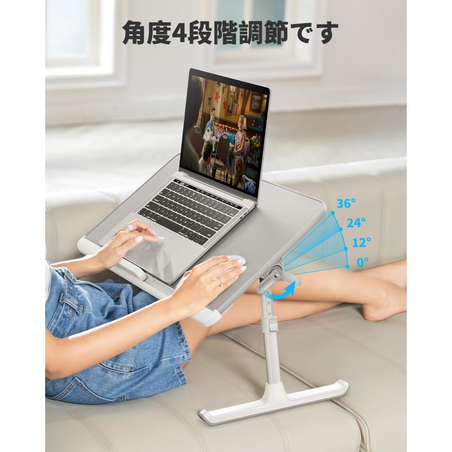 SAIJI ノートパソコンスタンド 折りたたみテーブル ローテーブル 膝上テーブル 高さ・角度調整 引き出し付き 耐荷 重40kg PVC表層 軽量 : ホットミーティア - 通販 ...