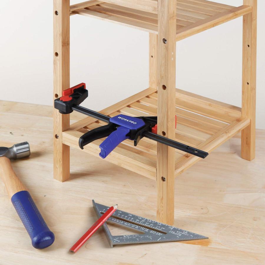 WORKPRO クランプ Fクランプ クイックバークランプ 150mm 2本組 最大締付力約68kg 1台2役 木工作業 木材 接着 強力固定 溶接 : s-b088kl4wbc ...