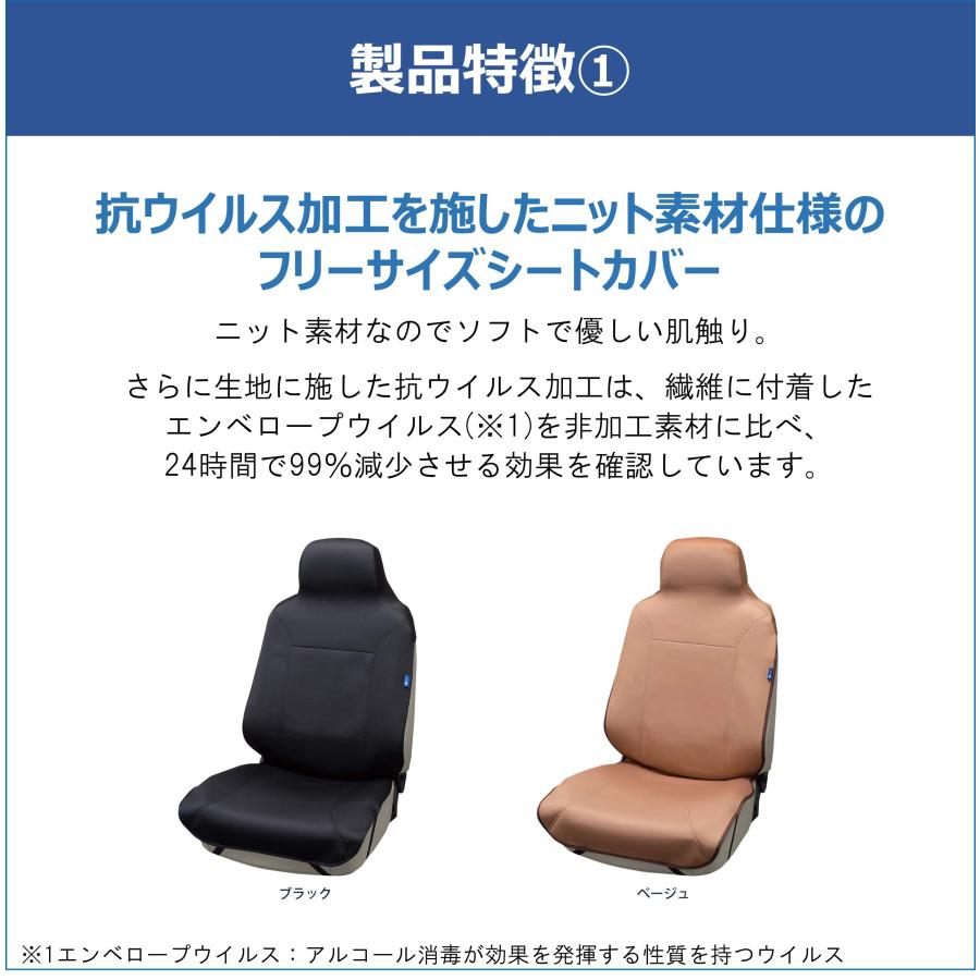 ボンフォーム(BONFORM) シートカバー ウイルスガードニット 抗ウイルス 前席1枚 ブラック 4016-10BK : ホットミーティア - 通販 - Yahoo!ショッピング