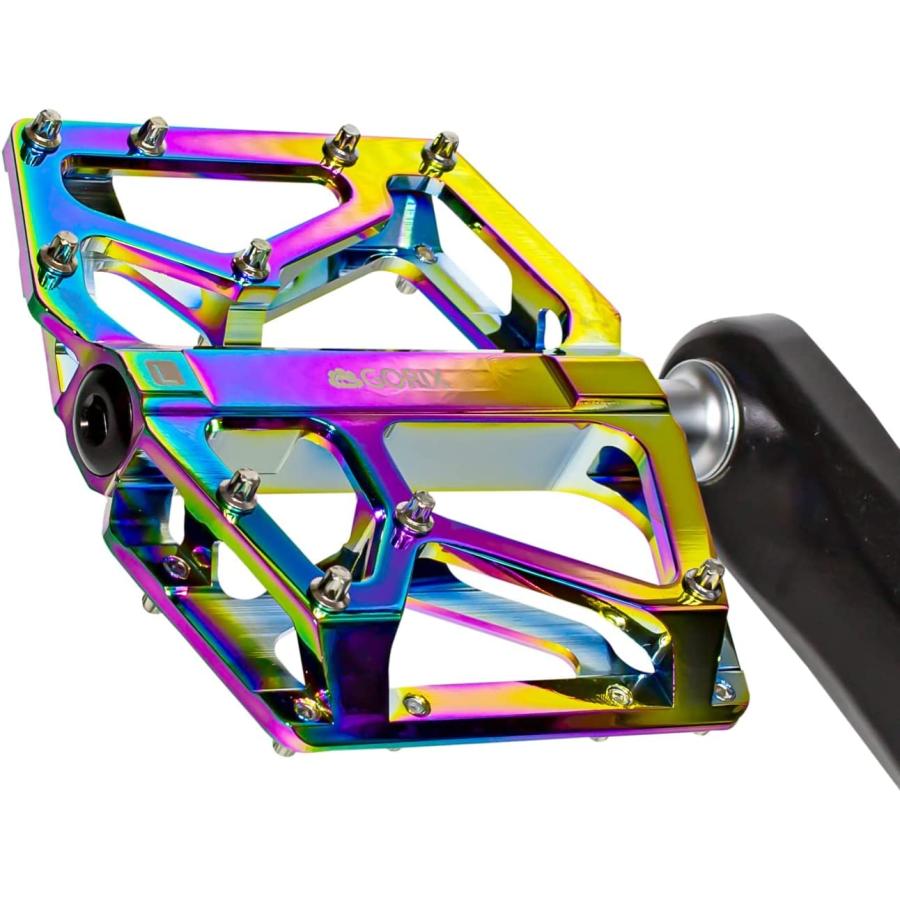 GORIX(ゴリックス) フラットペダル オイルスリック 自転車 ペダル (GX-FX181) 軽量 アルミ CNC加工 高回転で滑らか 3ベアリング : ホットミーティア - 通販 ...