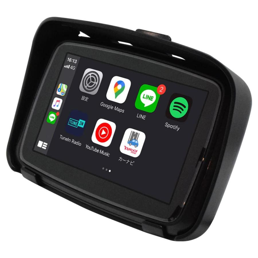 MTK 5インチ バイク用 防水 ポータブル ディスプレイオーディオ ワイヤレス CarPlay AndroidAuto PDA-05B : ホットミーティア - 通販 - Yahoo!ショッピング