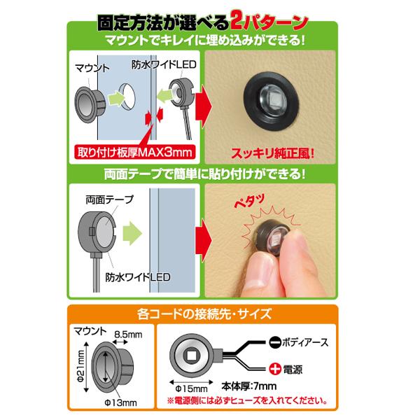 エーモン/amon 2714 エクステリア LED ライト 外装 車外 照明 防水ワイドLED(青) : 7160325840 : ホットロードオートパーツYS - 通販 - Yahoo!ショッピング