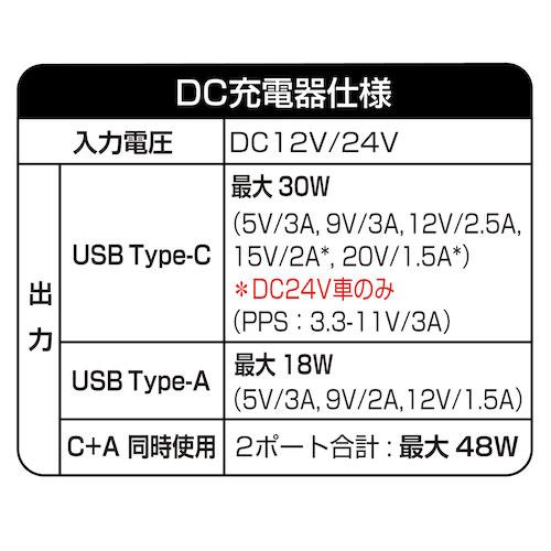 DCパワープラグType-C+Type-A PD30W 急速充電 ソケット アルミ 小型 コンパクト 最大48W 電圧値表示付 セイワ F340 :7230410632:ホットロードオート ...
