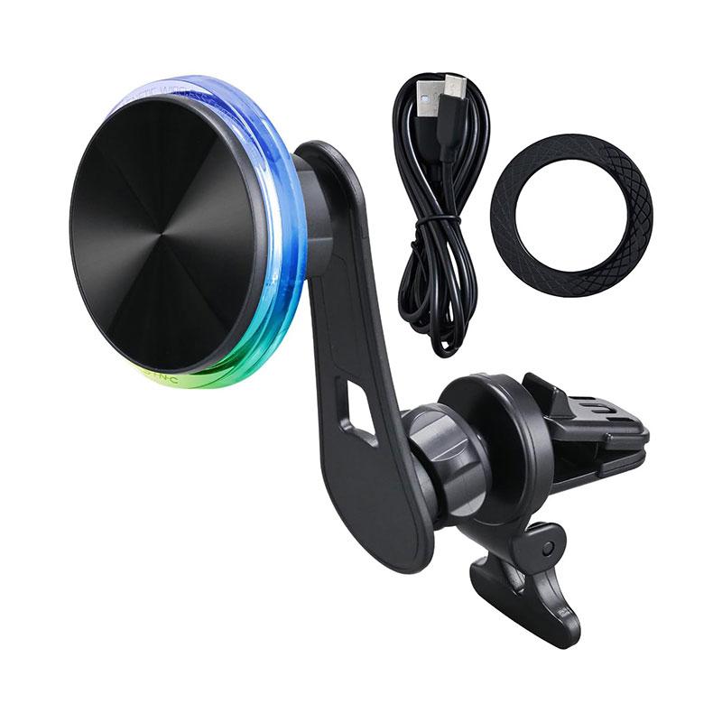 SEIWA レインボーイルミマグネットワイヤレスホルダー エアコンルーバー取付 ワイヤレス充電 15W Qi充電機能付 スマホ充電 車内 セイワ D636 : ホットロードオートパーツ1号店 ...