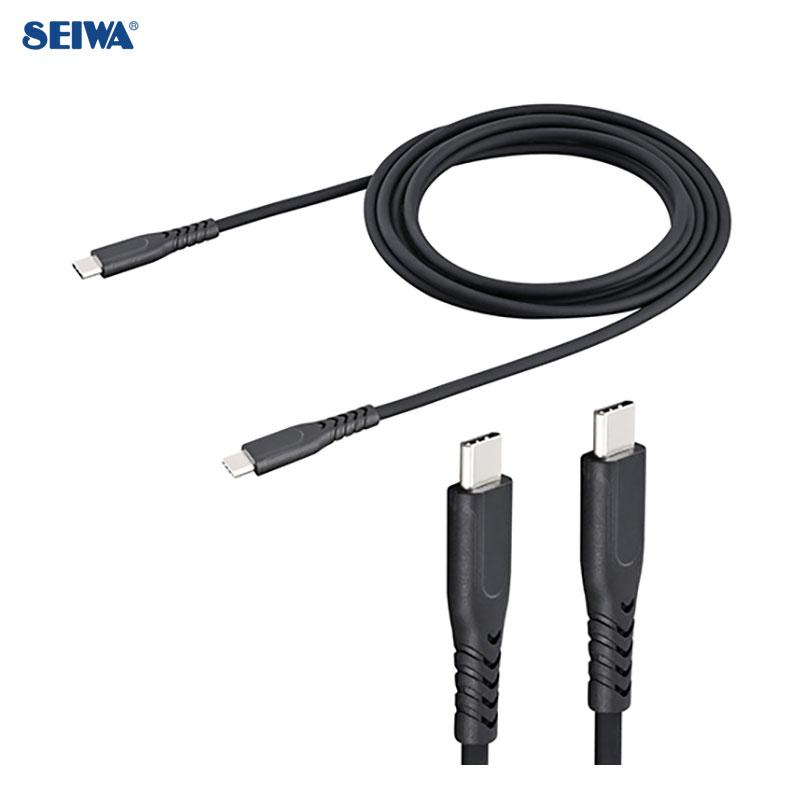 抗菌やわらかUSBケーブルCtoC Type-C コード1.8m PD60W ノートPC充電 断線に強い 急速充電 セイワ D652 : ホットロードパーツ - 通販 - Yahoo!ショッピング
